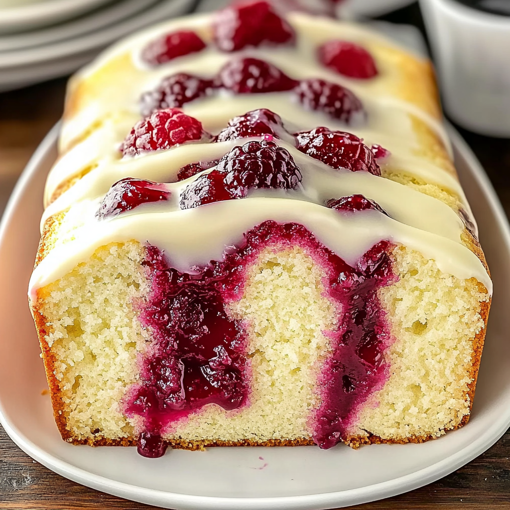 White Chocolate and Raspberry Loaf Cake